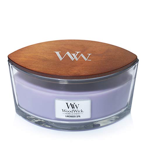 WoodWick Ellipse Scented Candle, Lavender Spa, 16oz | Up to 50 Hours Burn Time