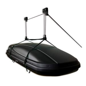 storeyourboard cargo box ceiling storage hoist, rooftop carriers, hi lift pro garage organizer pulley, hanger rack