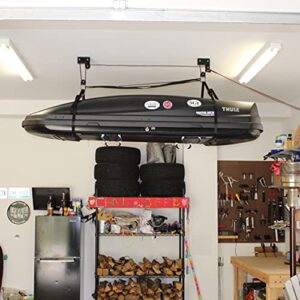 StoreYourBoard Cargo Box Ceiling Storage Hoist, Rooftop Carriers, Hi Lift Pro Garage Organizer Pulley, Hanger Rack