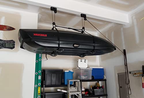 StoreYourBoard Cargo Box Ceiling Storage Hoist, Rooftop Carriers, Hi Lift Pro Garage Organizer Pulley, Hanger Rack