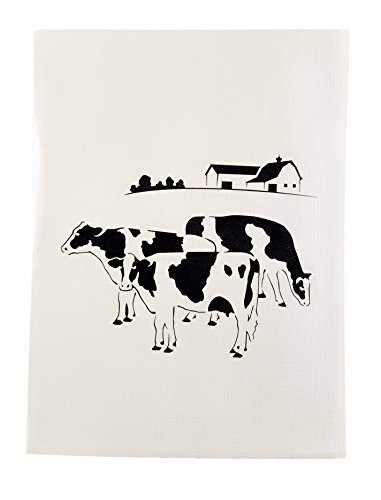 iGifts And Cards Dairy Cows 3D Pop Up Greeting Card - Cattle, Farm, Barn, Grass, Wow, Half-Fold, Happy Birthday, Friendship, Thank You, Father's & Mother's Day, All Occasions, Retirement, Welcome