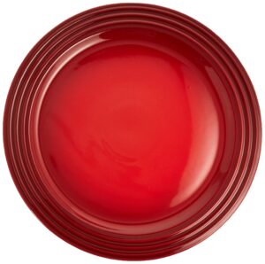 le creuset stoneware dinner plates, set of 4, 11.25" each, cerise