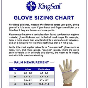 KingSeal LARGE UltraBlack Nitrile Exam Gloves, Medical Grade, Powder Free, 4 MIL, Textured Fingertips - 1 Box of 100 Gloves By Weight