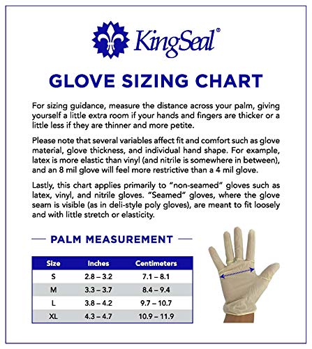 KingSeal LARGE UltraBlack Nitrile Exam Gloves, Medical Grade, Powder Free, 4 MIL, Textured Fingertips - 1 Box of 100 Gloves By Weight