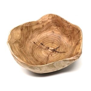 THY COLLECTIBLES Wooden Bowl Handmade Storage Natural Root Wood Crafts Bowl Fruit Salad Serving Bowls (Medium 10"-12")