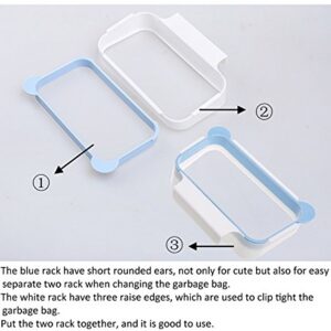 In kds Trash Rack Bin Liners Holder Garbage Bag Hanger for Kitchen Cupboard Tailgate (Blue)