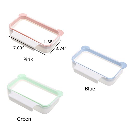 In kds Trash Rack Bin Liners Holder Garbage Bag Hanger for Kitchen Cupboard Tailgate (Blue)