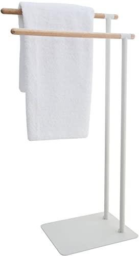 Sealskin Towel Rack, Metal/Wood, White, One Size