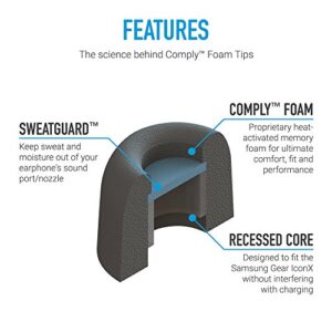 COMPLY TrueGrip Pro Memory Foam Tips for Samsung Gear IconX (Medium, 3 Pairs)