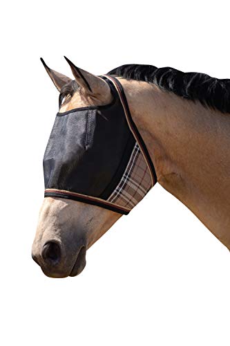 Kensington UViator CatchMask Horse Fly Mask with Web Trim UV Eye Protection Mask for Horse - Large, Deluxe Black