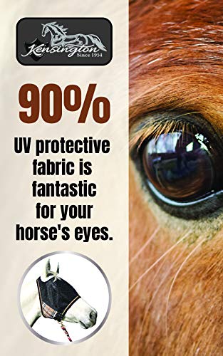 Kensington UViator CatchMask Horse Fly Mask with Web Trim UV Eye Protection Mask for Horse - Large, Deluxe Black