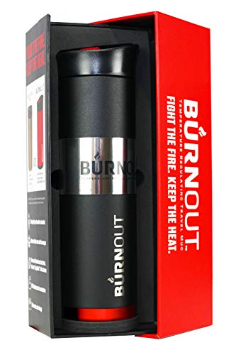 BURNOUT Temperature Regulating Travel Mug 16 oz Black - Drink NOW & HeatZorb Tech