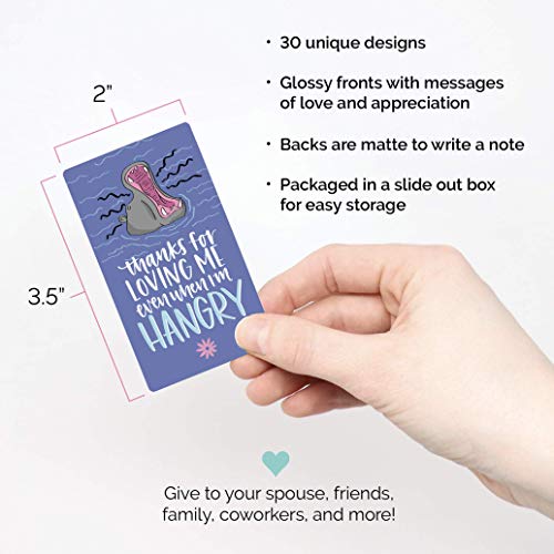 bloom daily planners Love Note Card Deck - Cute Sentimental Quote Cards - Set of Thirty 2" x 3.5" Cards - Assorted Designs