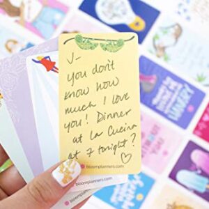 bloom daily planners Love Note Card Deck - Cute Sentimental Quote Cards - Set of Thirty 2" x 3.5" Cards - Assorted Designs