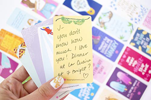 bloom daily planners Love Note Card Deck - Cute Sentimental Quote Cards - Set of Thirty 2" x 3.5" Cards - Assorted Designs