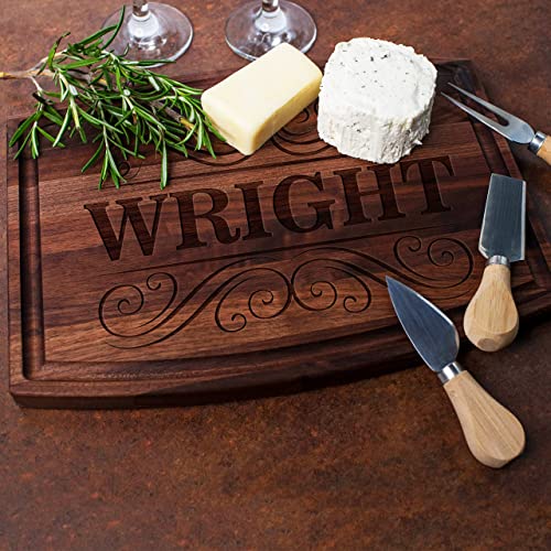 Personalized Cutting Board, 11 Designs, 5 Wood Styles Cutting Board - Wedding Gifts for Couple, Housewarming Gifts, Personalized Gifts for Mom and Dad, Grandma Gifts, Engraved Kitchen Sign