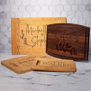 Personalized Cutting Board, 11 Designs, 5 Wood Styles Cutting Board - Wedding Gifts for Couple, Housewarming Gifts, Personalized Gifts for Mom and Dad, Grandma Gifts, Engraved Kitchen Sign