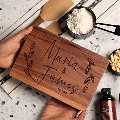 Personalized Cutting Board, 11 Designs, 5 Wood Styles Cutting Board - Wedding Gifts for Couple, Housewarming Gifts, Personalized Gifts for Mom and Dad, Grandma Gifts, Engraved Kitchen Sign