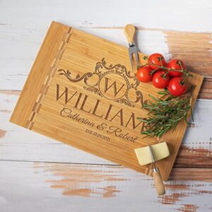 Personalized Cutting Board, 11 Designs, 5 Wood Styles Cutting Board - Wedding Gifts for Couple, Housewarming Gifts, Personalized Gifts for Mom and Dad, Grandma Gifts, Engraved Kitchen Sign