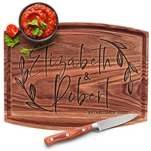 Personalized Cutting Board, 11 Designs, 5 Wood Styles Cutting Board - Wedding Gifts for Couple, Housewarming Gifts, Personalized Gifts for Mom and Dad, Grandma Gifts, Engraved Kitchen Sign