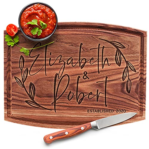 Personalized Cutting Board, 11 Designs, 5 Wood Styles Cutting Board - Wedding Gifts for Couple, Housewarming Gifts, Personalized Gifts for Mom and Dad, Grandma Gifts, Engraved Kitchen Sign