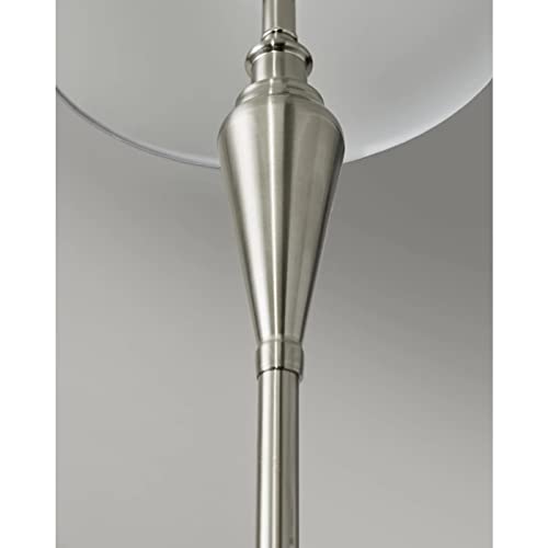 Adesso 1583-22 Glendale 3-Piece Floor Lamp Set, 59.5 in./25.5 in., 150W, Brushed Steel/White, 3 Antique Lamps