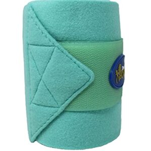 CHALLENGER Horse Tack Grooming Leg Set of 4 Fleece Polo Wrap Teal 95R21