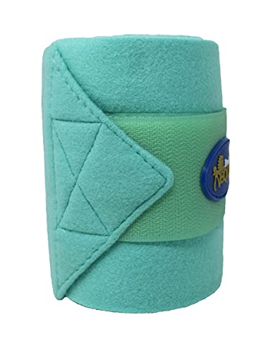 CHALLENGER Horse Tack Grooming Leg Set of 4 Fleece Polo Wrap Teal 95R21