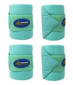 challenger horse tack grooming leg set of 4 fleece polo wrap teal 95r21