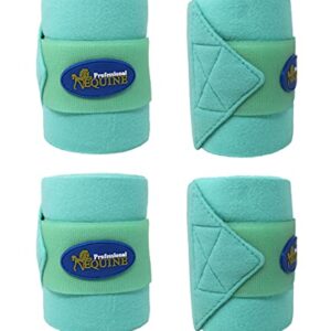 CHALLENGER Horse Tack Grooming Leg Set of 4 Fleece Polo Wrap Teal 95R21