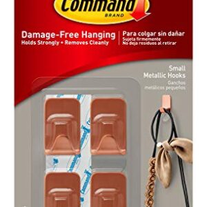 Command 17032C-4ES Metallic Small 5 Strips, Copper Color, Decorate Damage-Free, 4 Hooks, 4 Count