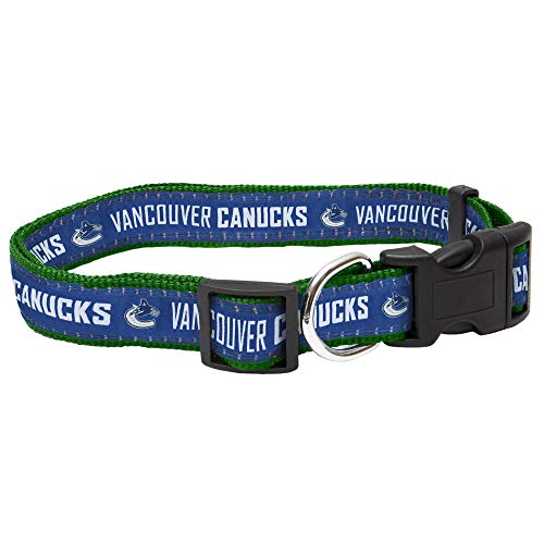 Pets First NHL Vancouver Canucks Collar for Dogs & Cats, Medium. - Adjustable, Cute & Stylish! The Ultimate Hockey Fan Collar!