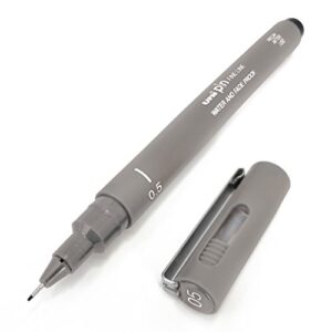 Uni Pin Fineliner Drawing Pen - Light Grey Tone - 0.5mm - Pack of 3