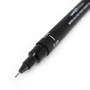 Uni Pin Fineliner Drawing Pen - Black - 0.03mm - Pack of 3