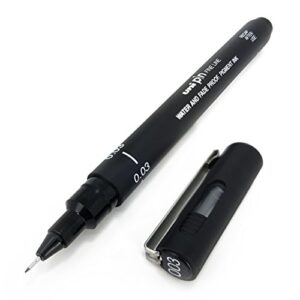 Uni Pin Fineliner Drawing Pen - Black - 0.03mm - Pack of 3