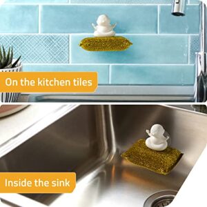 PELEG DESIGN Yogi Sponge Holder, Cute Plastic Sponge Holder for Kitchen Sink with Suction Cup,Dish Sponge Caddy Holder,Dries All Types of Sponges - Sponge Included