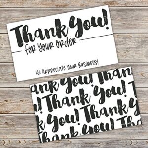 50 Thank You for Your Order Cards - Customer Thank You Cards - Package Insert