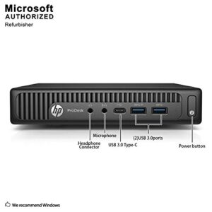 HP 600 G2 Micro Computer Mini Tower PC (Intel Quad Core i3-6100T, 16GB DDR4 Ram, 256GB Solid State SSD, WIFI, VGA, USB 3.0) Win 10 Pro (Renewed)