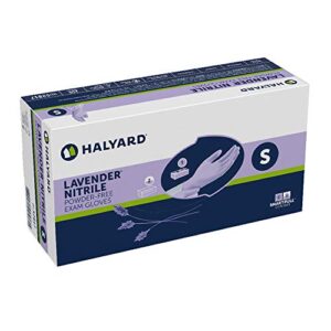 HALYARD Lavender Nitrile Exam Gloves, Powder-Free, Non-Sterile, 3.1 mil, 9.5", Lavender, Small, 52817 (Box of 250)