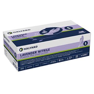 HALYARD Lavender Nitrile Exam Gloves, Powder-Free, Non-Sterile, 3.1 mil, 9.5", Lavender, Small, 52817 (Box of 250)