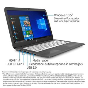 HP Stream 14-inch Laptop, Intel Celeron N4000 Processor, 4 GB RAM, 32 GB eMMC, Windows 10 S with Office 365 Personal for One Year (14-cb130nr, Gray)