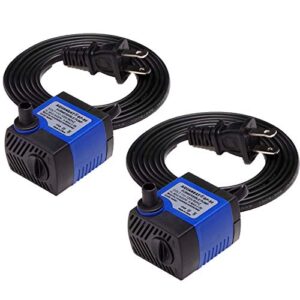 aquaneat 2pcs submersible water pump, 80gph fountain pump, small water pump, aquarium pump for fish tank, outdoor water fountain, hydroponics, pond