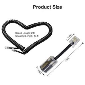 Telephone Cord Detangler,LOVK 2 Pack 13Ft Uncoiled / 2Ft Coiled Telephone Handset Cord with 2 Pack 360 Degree Rotating Landline Cable Detangler Swivel Cord Untangler Telephone Accessory