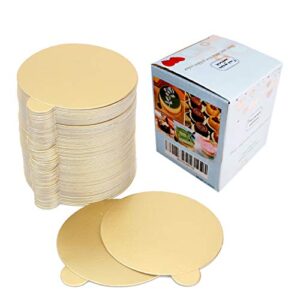 darnell nehemiah 100pcs/set round mousse cake boards gold paper cupcake dessert displays tray wedding birthday cake pastry decorative tools kit