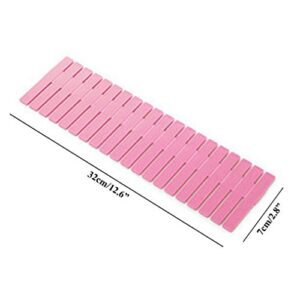 NewFerU Drawer Organizer Grid Dividers X 40, Adjustable Plastic Diy Partition Separators, Storage Box Tidy Inserts for Underwear Sock Bra Tie Scarf Tshirt Ornament Makeup Kitchen Cutlery (Pink)