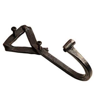 GoCraft Handmade Wrought Iron Coat Hook | Hook for Coats, Towels, Scarves | Forged Metal Decorative Colonial Wall Decor