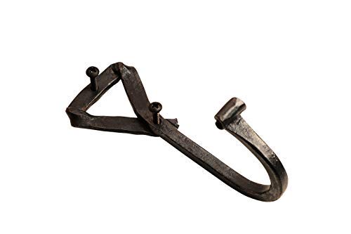 GoCraft Handmade Wrought Iron Coat Hook | Hook for Coats, Towels, Scarves | Forged Metal Decorative Colonial Wall Decor