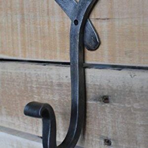 GoCraft Handmade Wrought Iron Coat Hook | Hook for Coats, Towels, Scarves | Forged Metal Decorative Colonial Wall Decor