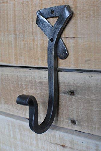 GoCraft Handmade Wrought Iron Coat Hook | Hook for Coats, Towels, Scarves | Forged Metal Decorative Colonial Wall Decor