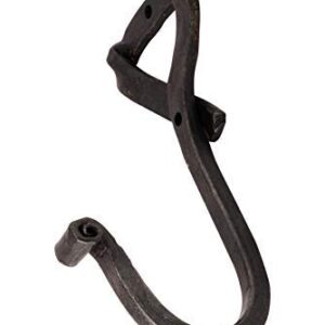 GoCraft Handmade Wrought Iron Coat Hook | Hook for Coats, Towels, Scarves | Forged Metal Decorative Colonial Wall Decor